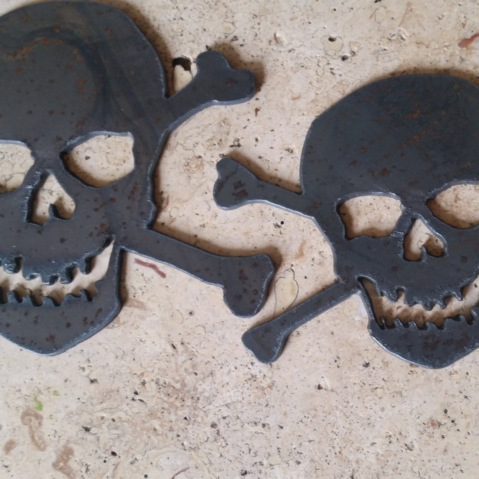 Rustic Recycled Steel Skull and Cross Bones Metal Skull Decor - Etsy