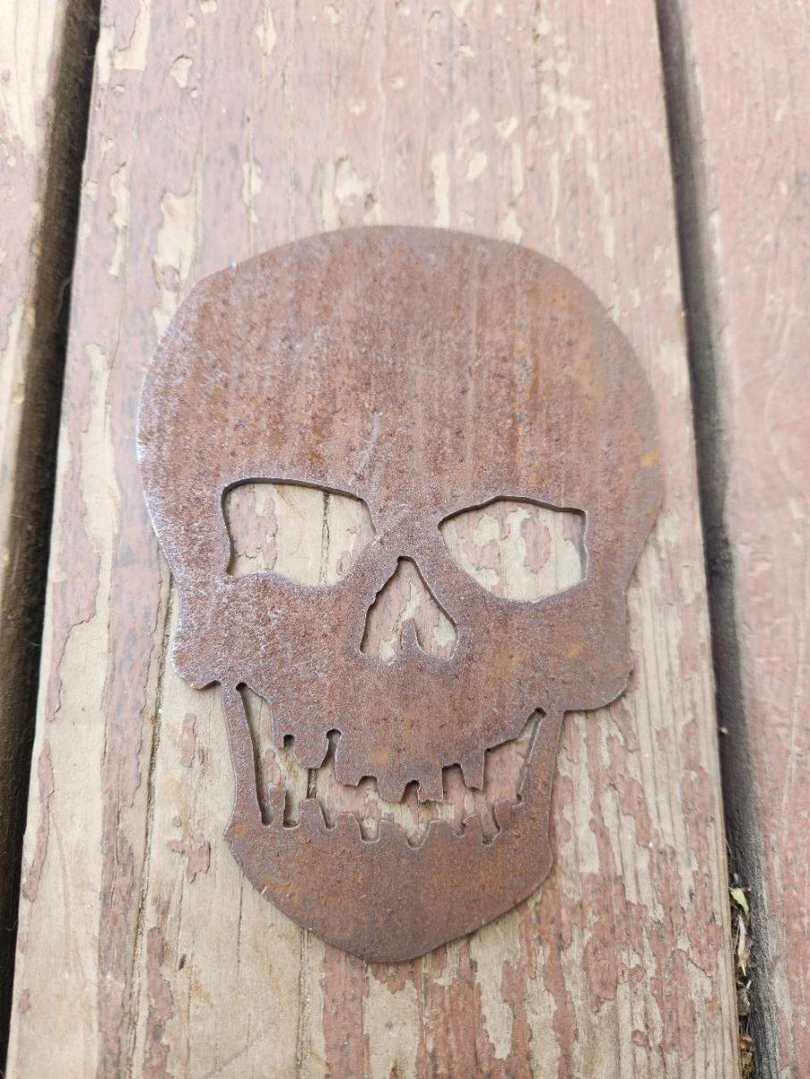 Rustic Recycled Steel Skull Metal Skull Decor Custom Steel Skull and ...
