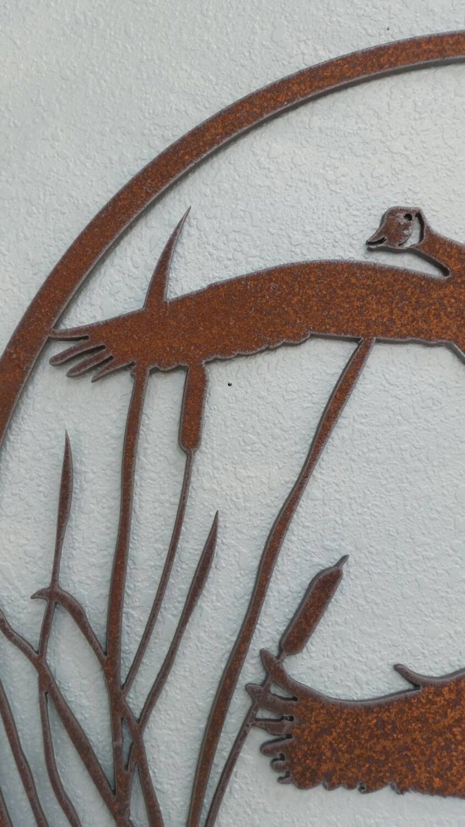 Geese 2 and Cattails Rustic Decor 24 Custom Garden Art - Etsy