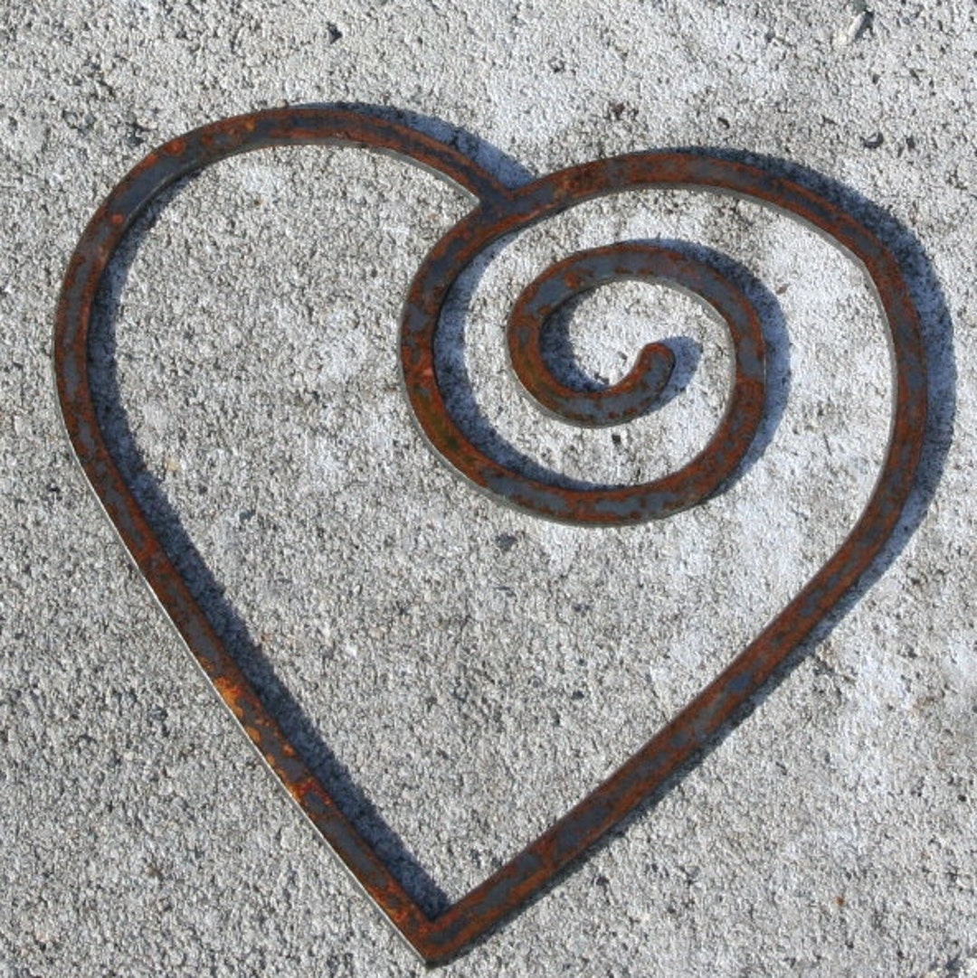 Swirl Steel Heart Recycled Metal Custom Heart Iron Heart Home Decor - Etsy