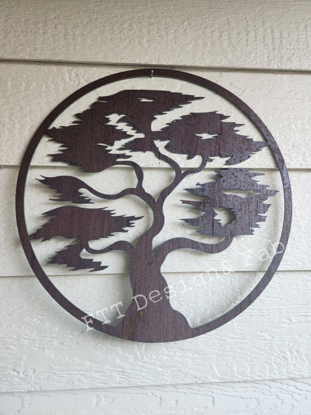 Rustic Cypress Tree Recycled Metal Art Small Custom Metal Tree Steel ...