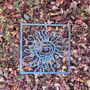 Rustic Sun Indoor/outdoor Wall Decor 30 Framed Sun Recycled Steel ...