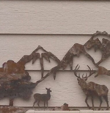 Rustic Mountain Scene CUSTOM Name Welcome Address Sign - Etsy