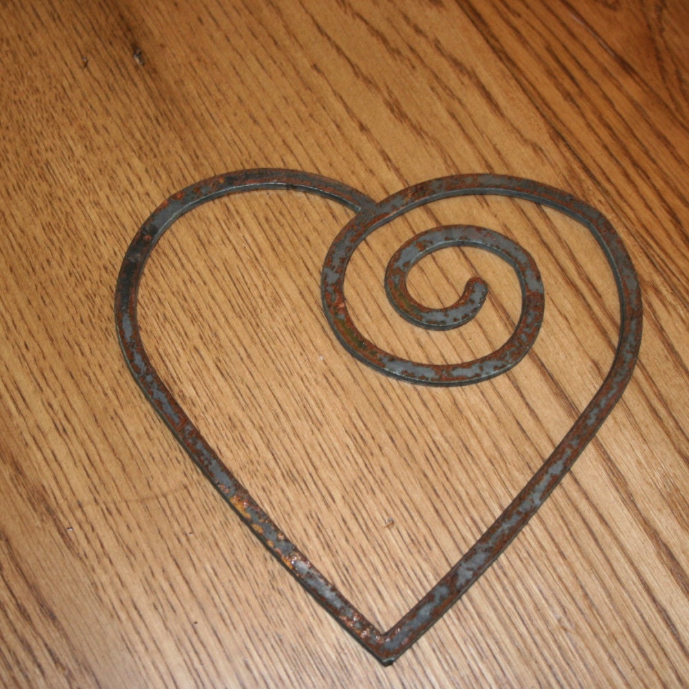 Swirl Steel Heart Recycled Metal Custom Heart Iron Heart Home Decor - Etsy