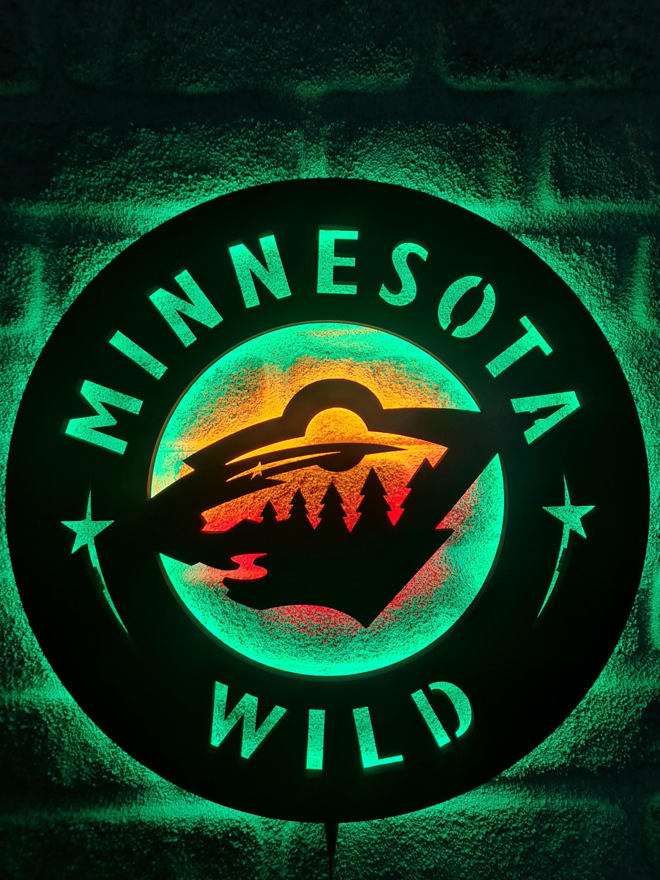 Minnesota Wild LED Lighted Sign, Ice Hockey Team Emblem Illuminated ...