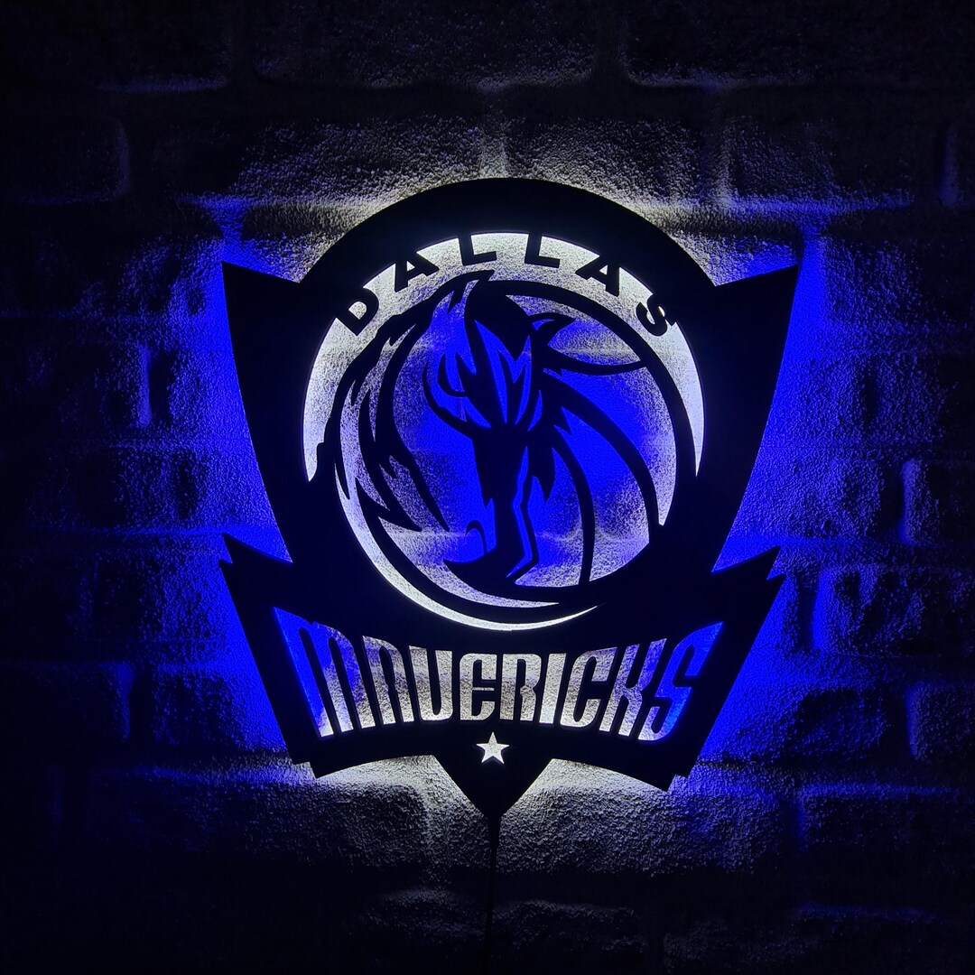 Dallas Mavericks LED Lighted Sign, Basketball Team Emblem Illuminated ...