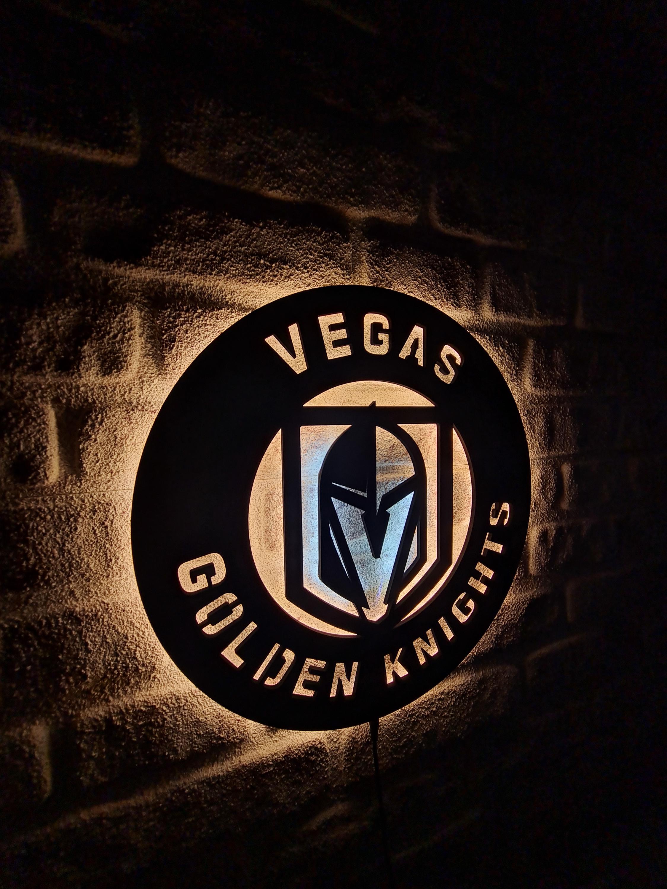 Vegas Golden Knights Led Lighted Wall Decor, Golden Knights Ice Hockey ...