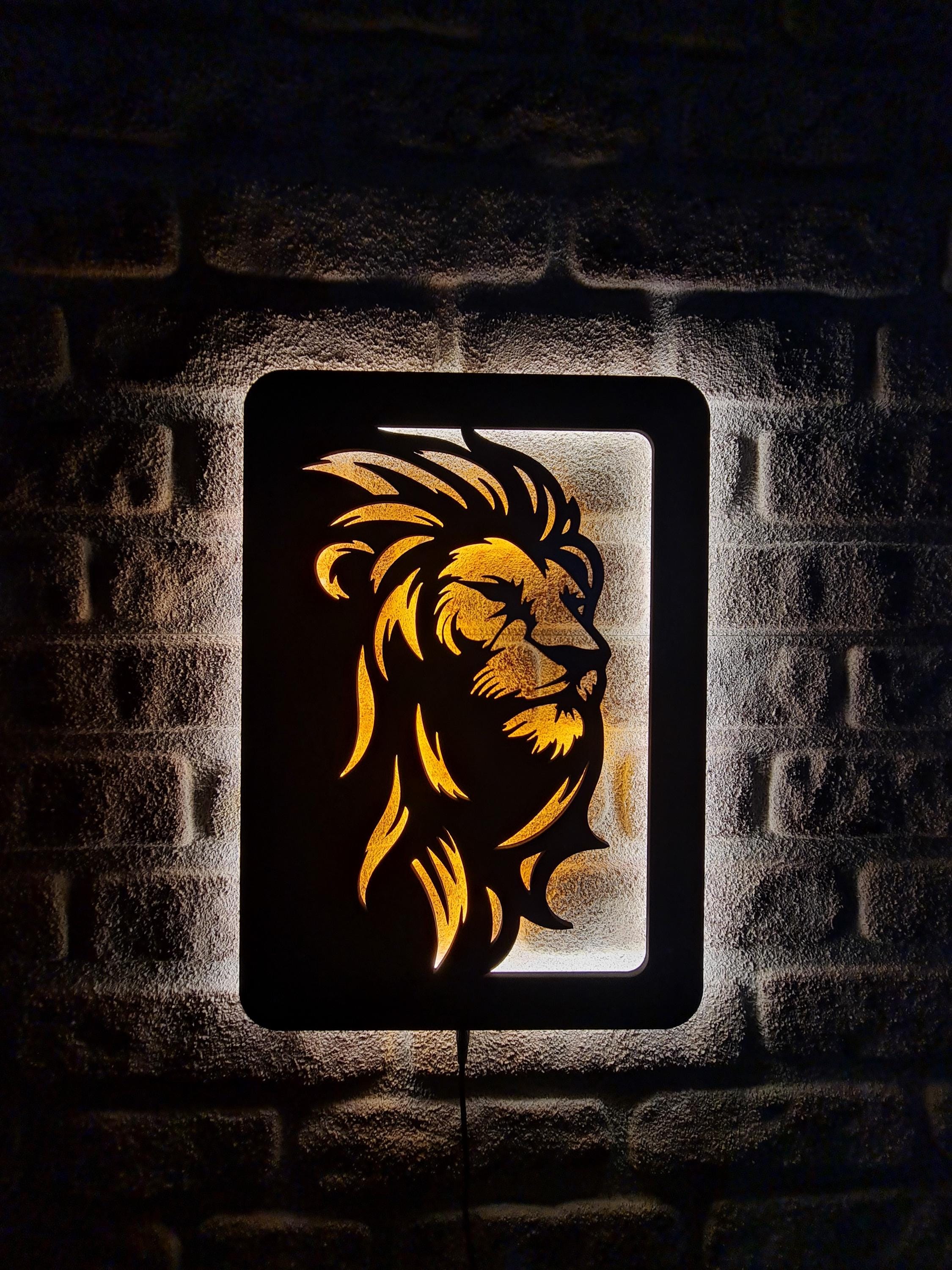 Lion Led Lighted Sign, Amazing Wall Decor for Kids Rooms, Lion Wall Art ...