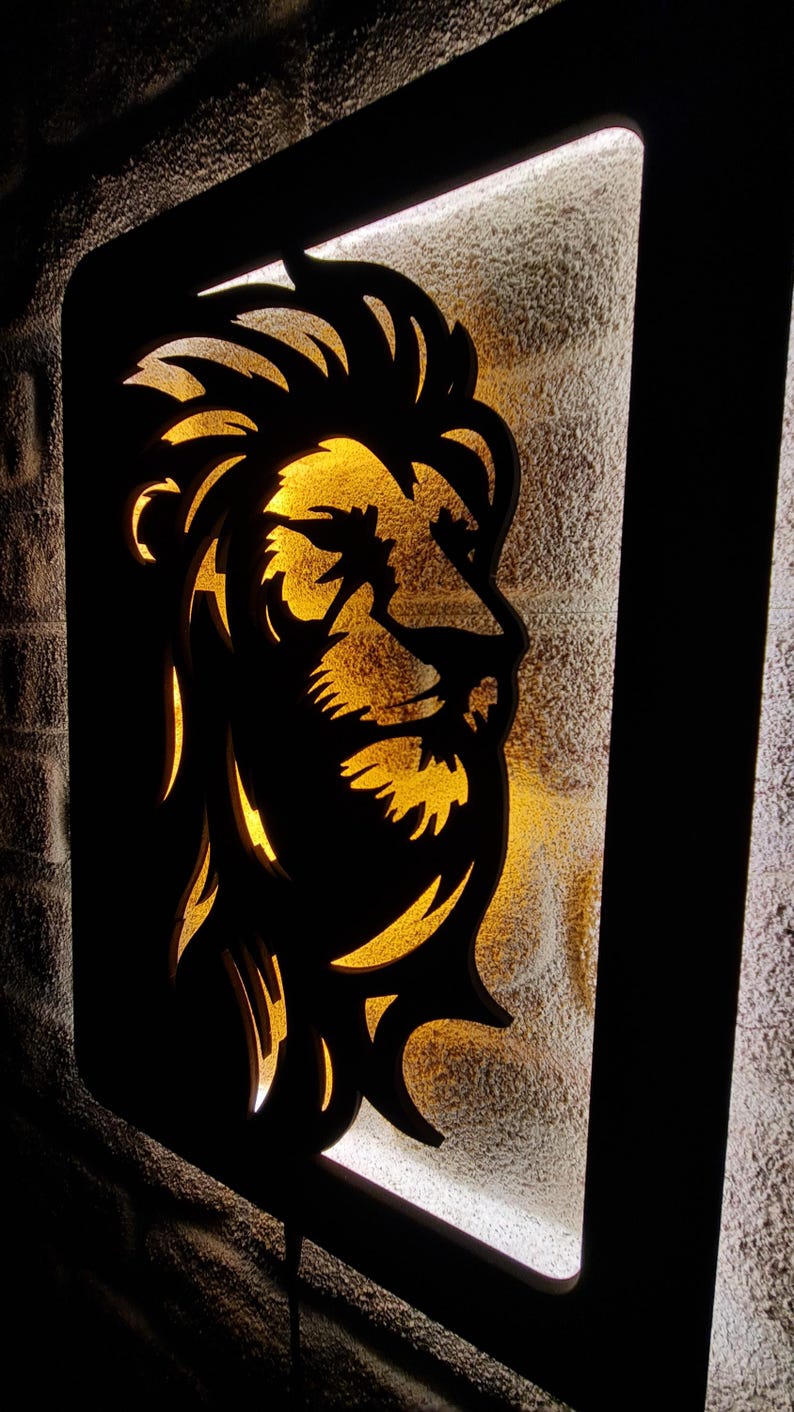 Lion Led Lighted Sign, Amazing Wall Decor for Kids Rooms, Lion Wall Art ...