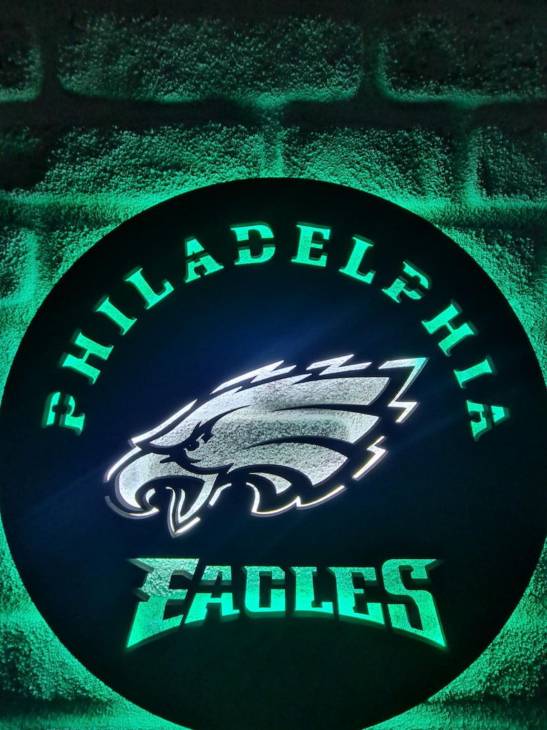 Philadelphia Eagles LED Lighted Sign, American Football Team Emblem ...