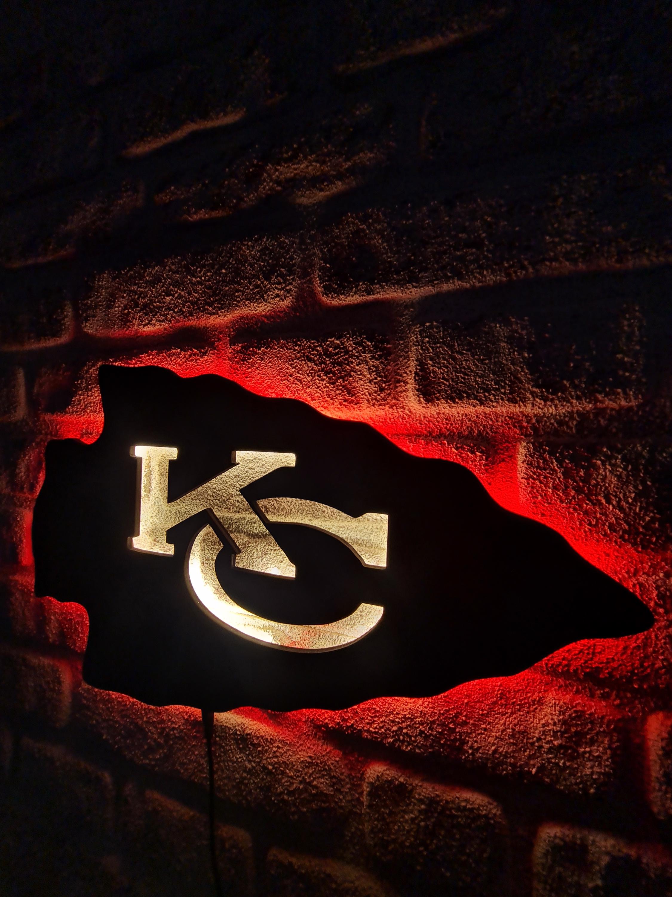Kansas City Chiefs Led Lighted Sign, Illuminated Sleek Wall Decor, Best ...