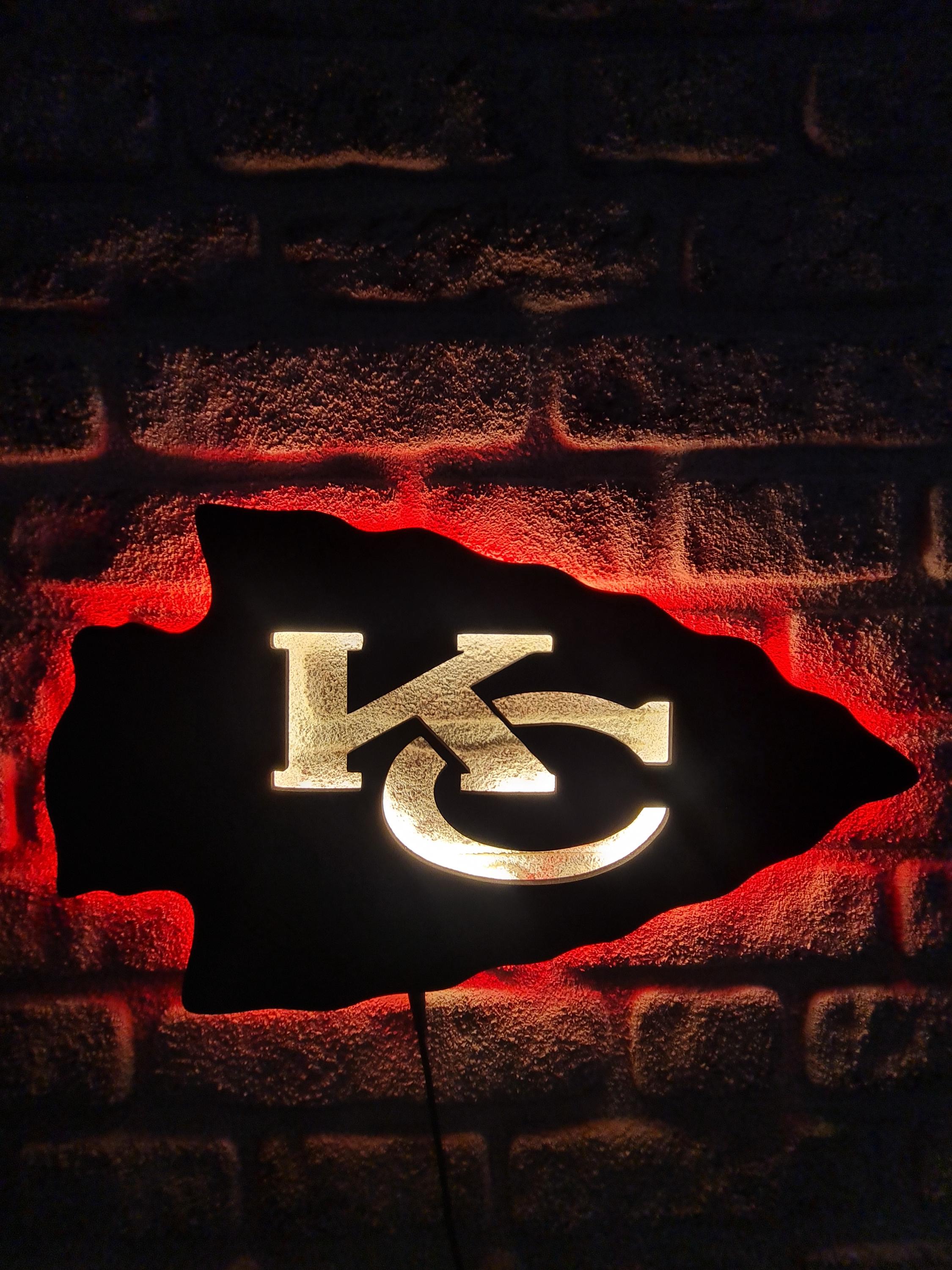 Kansas City Chiefs Led Lighted Sign, Illuminated Sleek Wall Decor, Best ...
