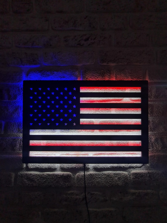 American Flag Lighted Sign