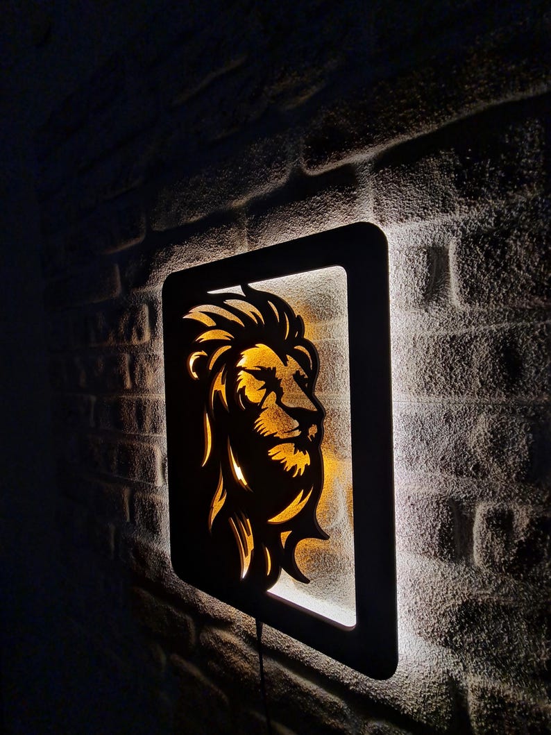 Lion Led Lighted Sign, Amazing Wall Decor for Kids Rooms, Lion Wall Art ...