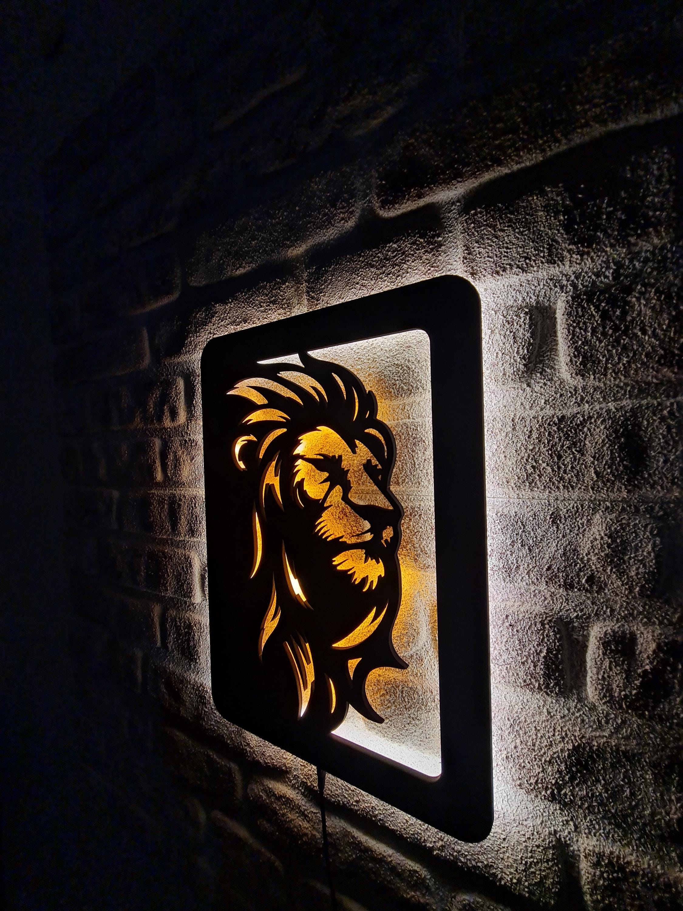 Lion Led Lighted Sign, Amazing Wall Decor for Kids Rooms, Lion Wall Art ...