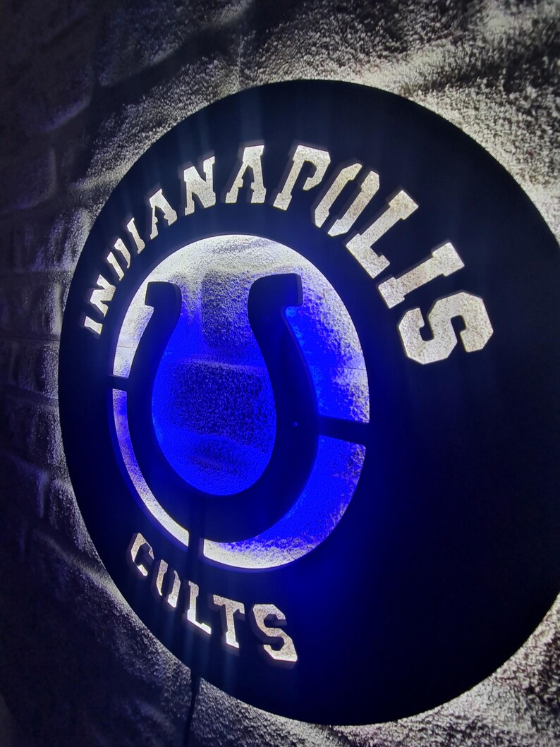 Indianapolis Colts LED Lighted Sign, American Football Team Emblem ...