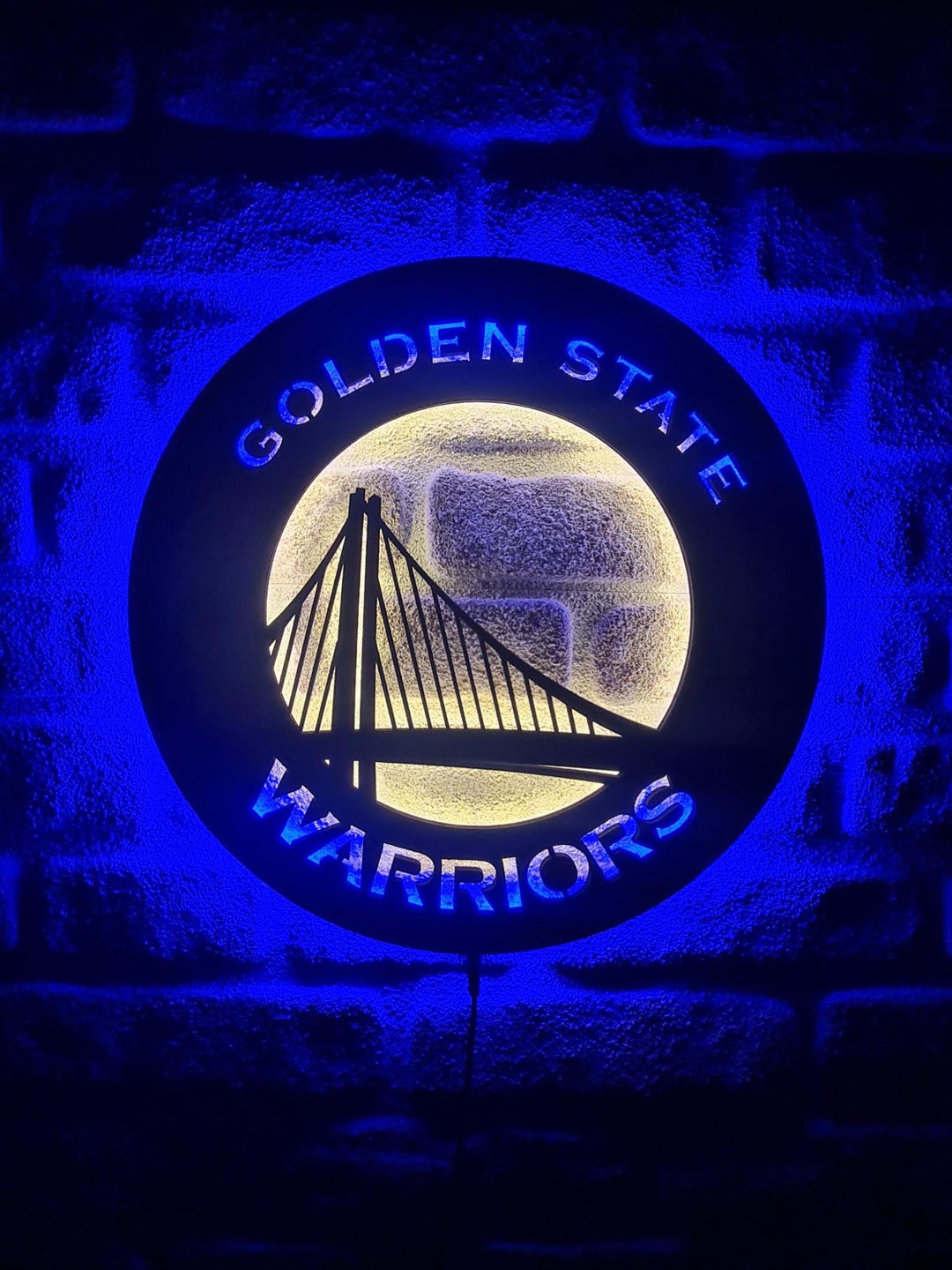 Golden State Warriors LED Lighted Sign, Basketball Team Emblem ...