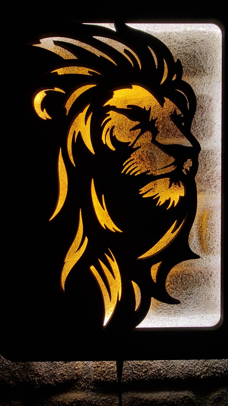 Lion Led Lighted Sign, Amazing Wall Decor for Kids Rooms, Lion Wall Art ...