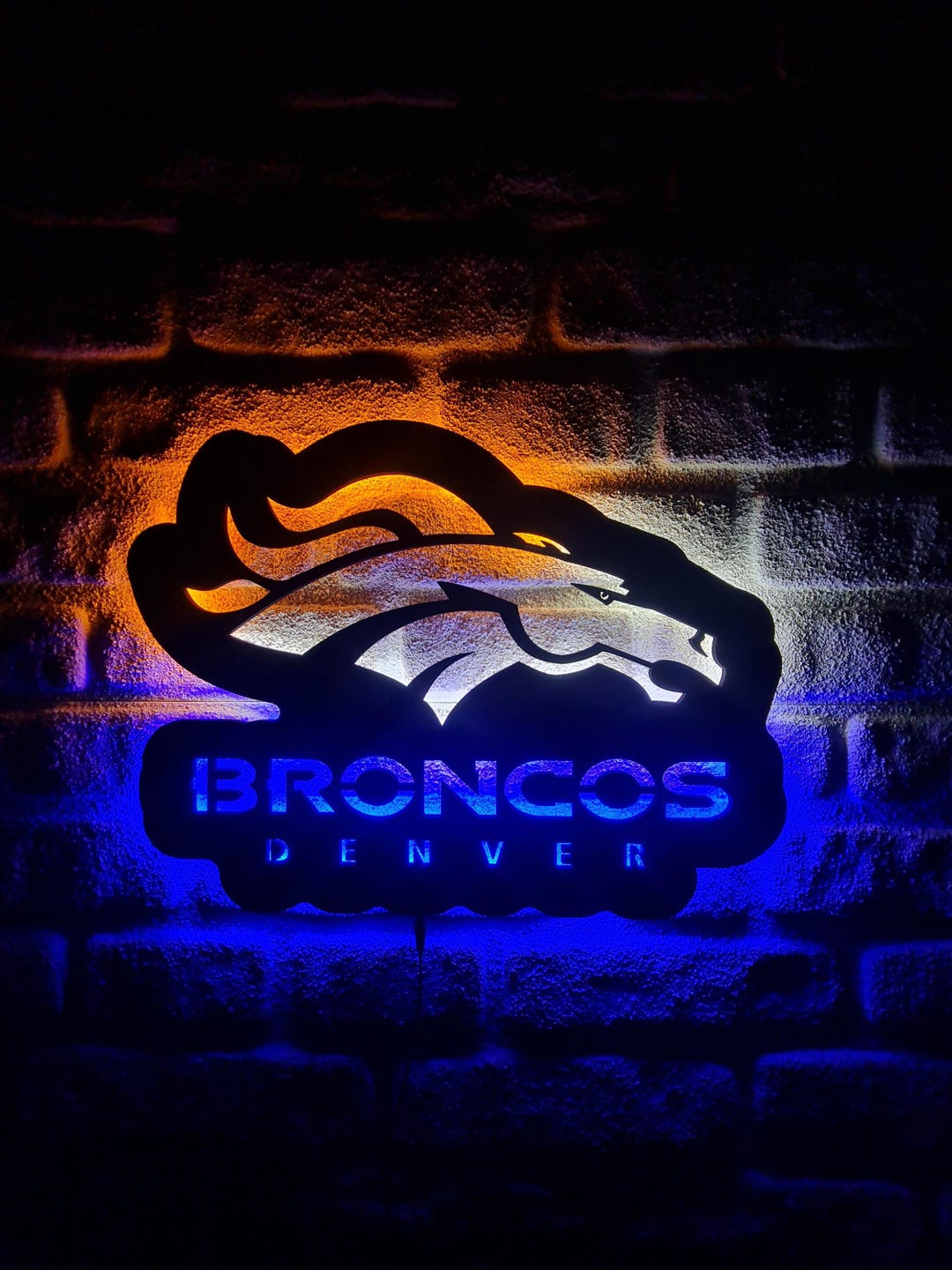 Denver Broncos LED Lighted Sign, American Football Team Emblem ...