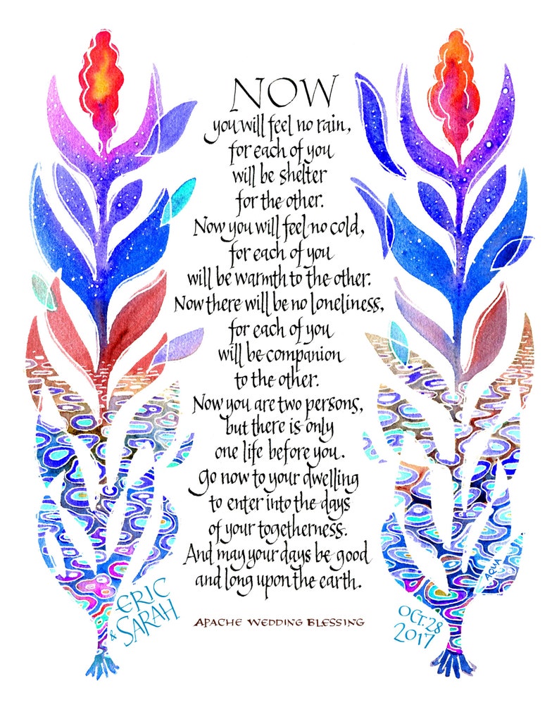 Apache Wedding Blessing--personalized Print - Etsy