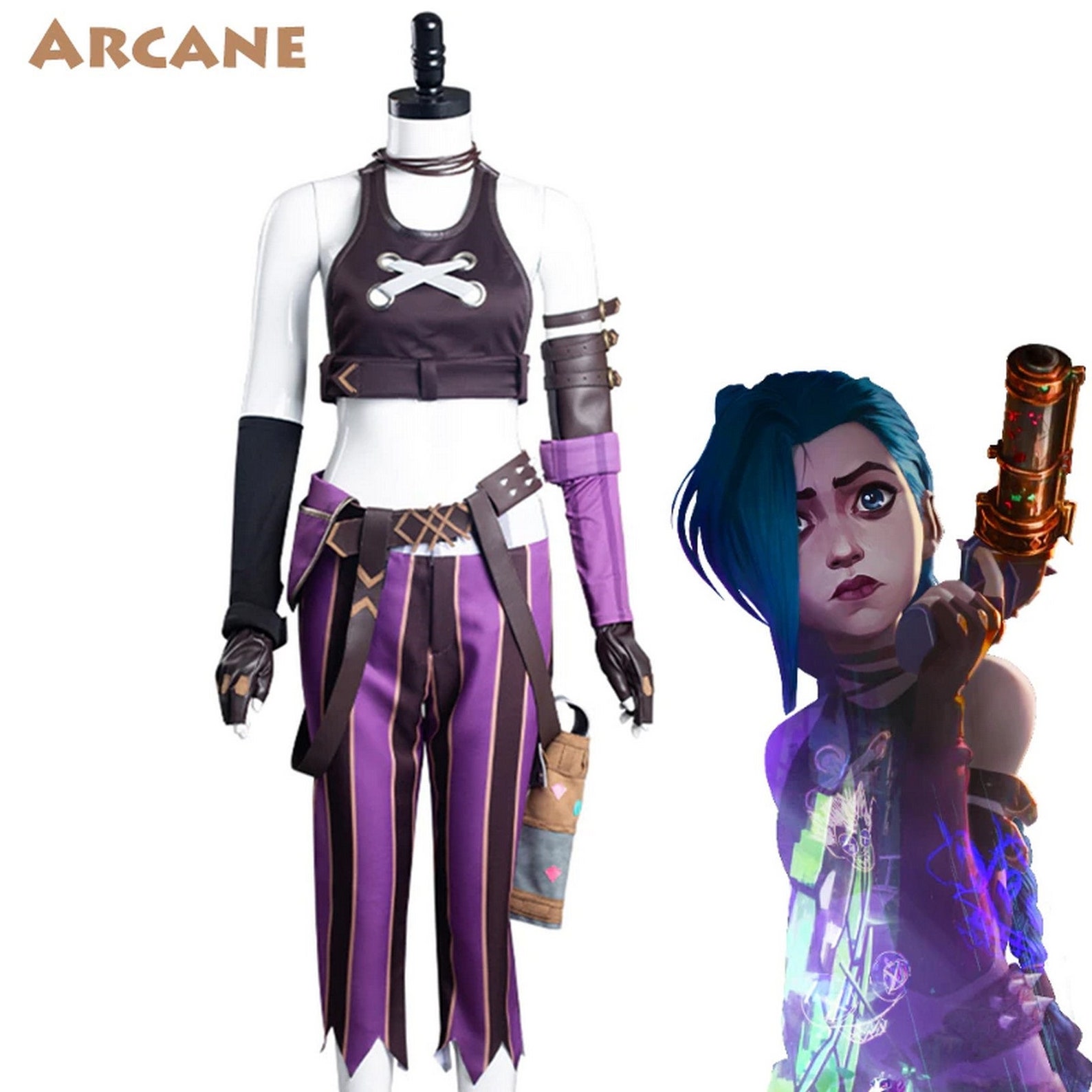 Full Set Arcane Jinx Cosplay Costume LOL Jinx Cosplay Costume | Etsy