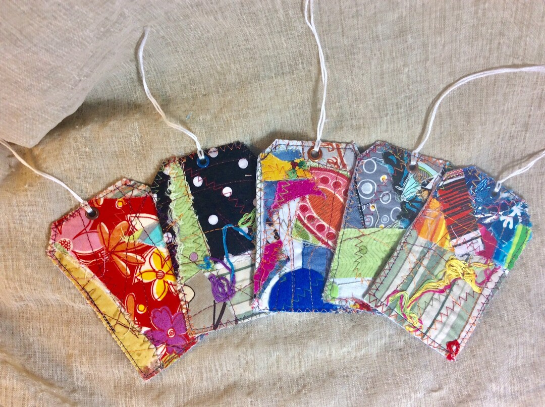 Fabric Bin Tags: Shabby Chic Quilted Basket Labels - Etsy