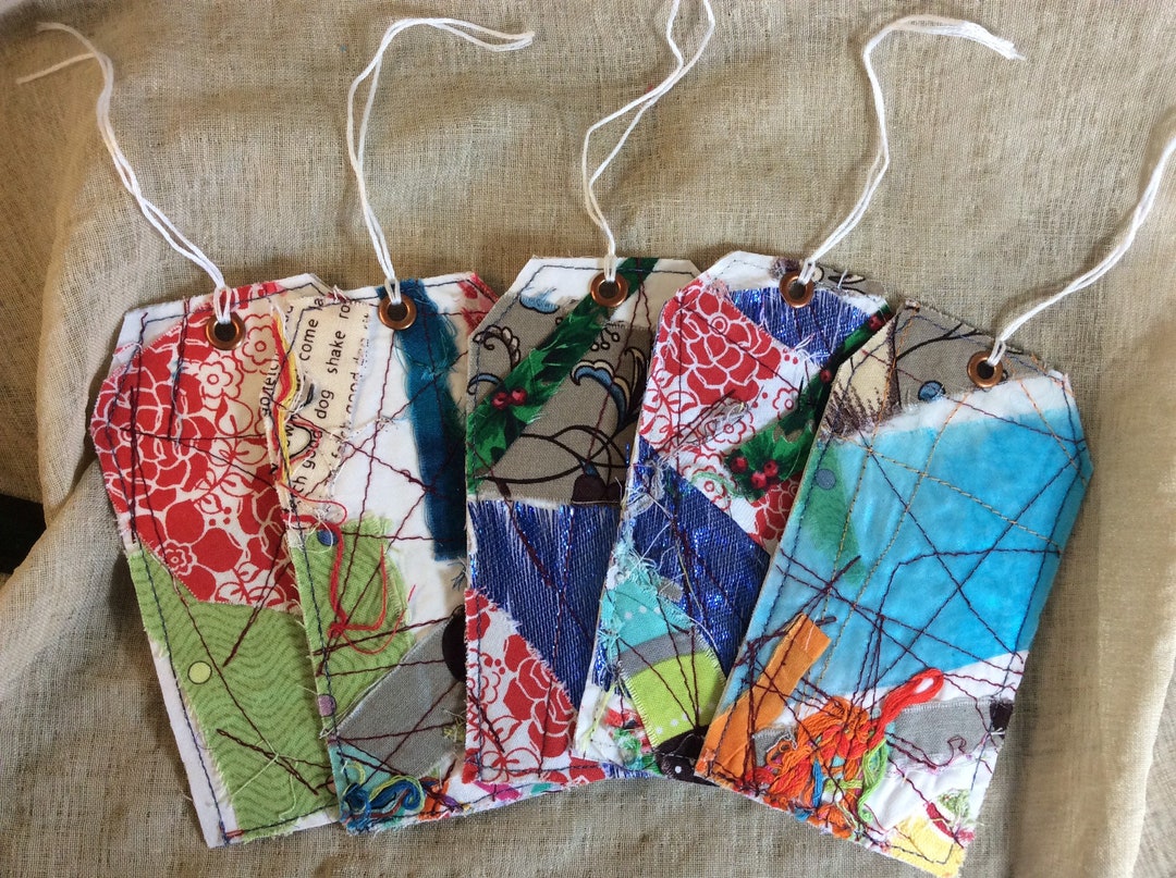 Fabric Scrap Bin Tags: Shabby Chic Quilted Basket Labels - Etsy