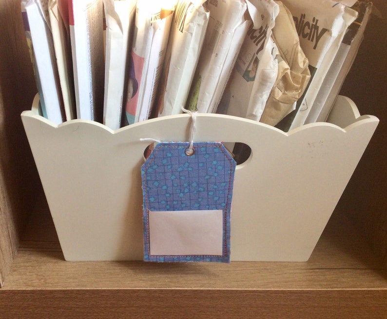 Fabric Scrap Bin Tags: Shabby Chic Quilted Basket Labels - Etsy