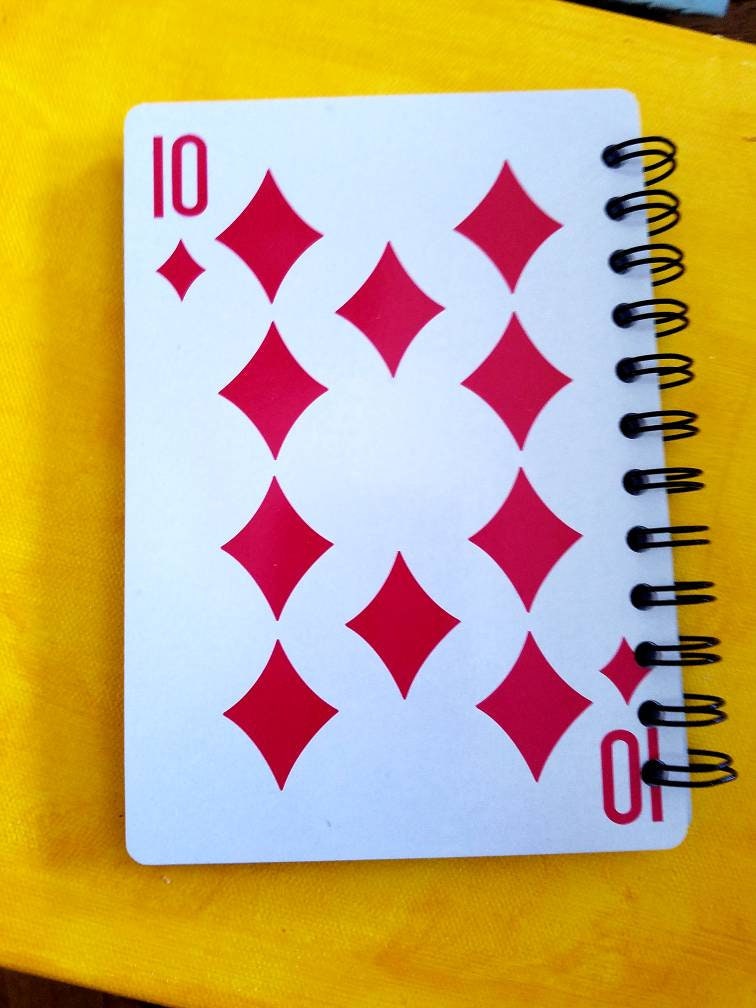 Playing Card Notebook: Handmade Blank Journal, Game Night Scorekeeper ...