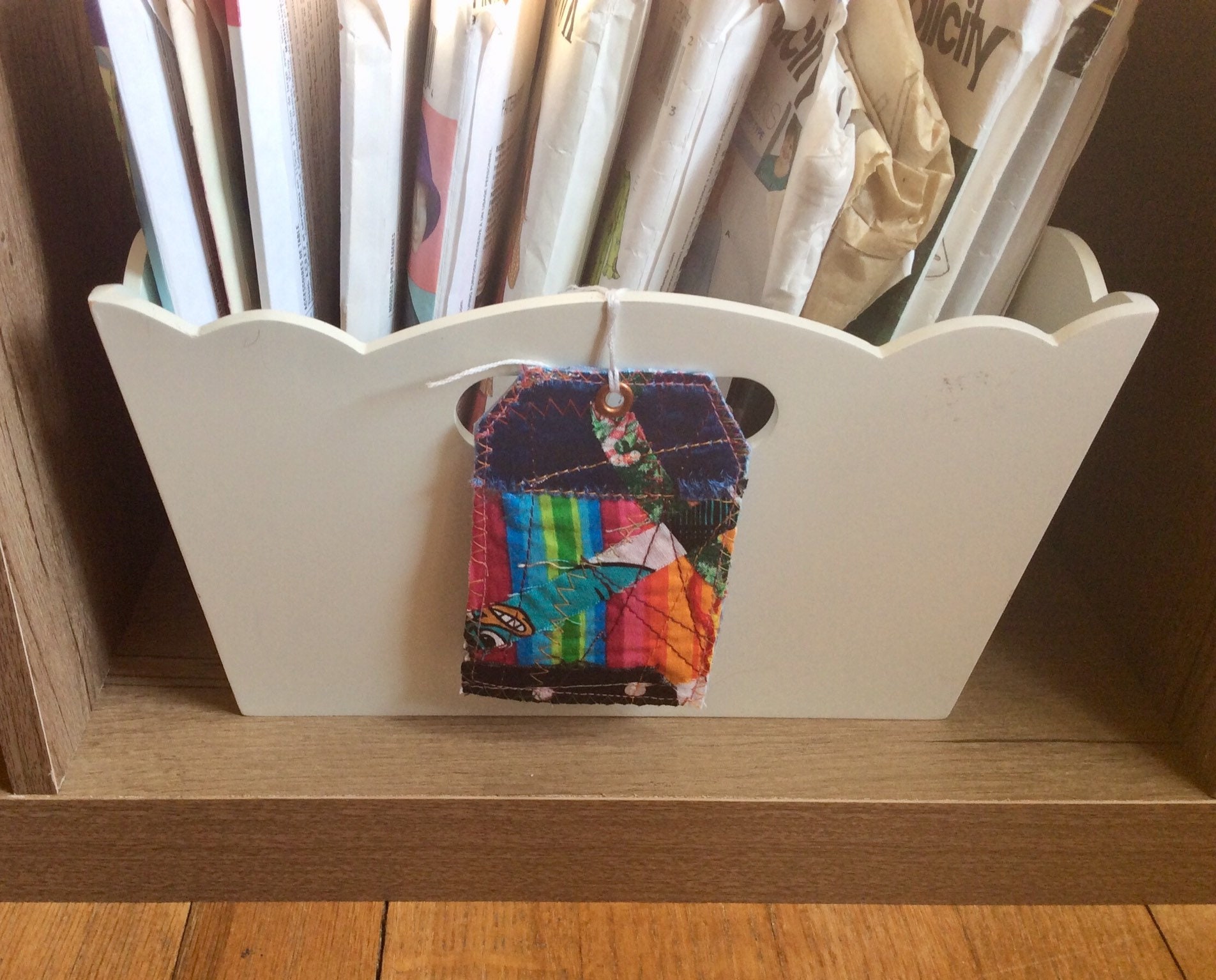 Fabric Scrap Bin Tags: Shabby Chic Quilted Basket Labels - Etsy