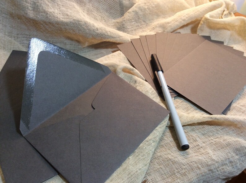 Small Notecard Set With Envelopes, Set of 60, Dove Grey Blank Cards, 4 ...