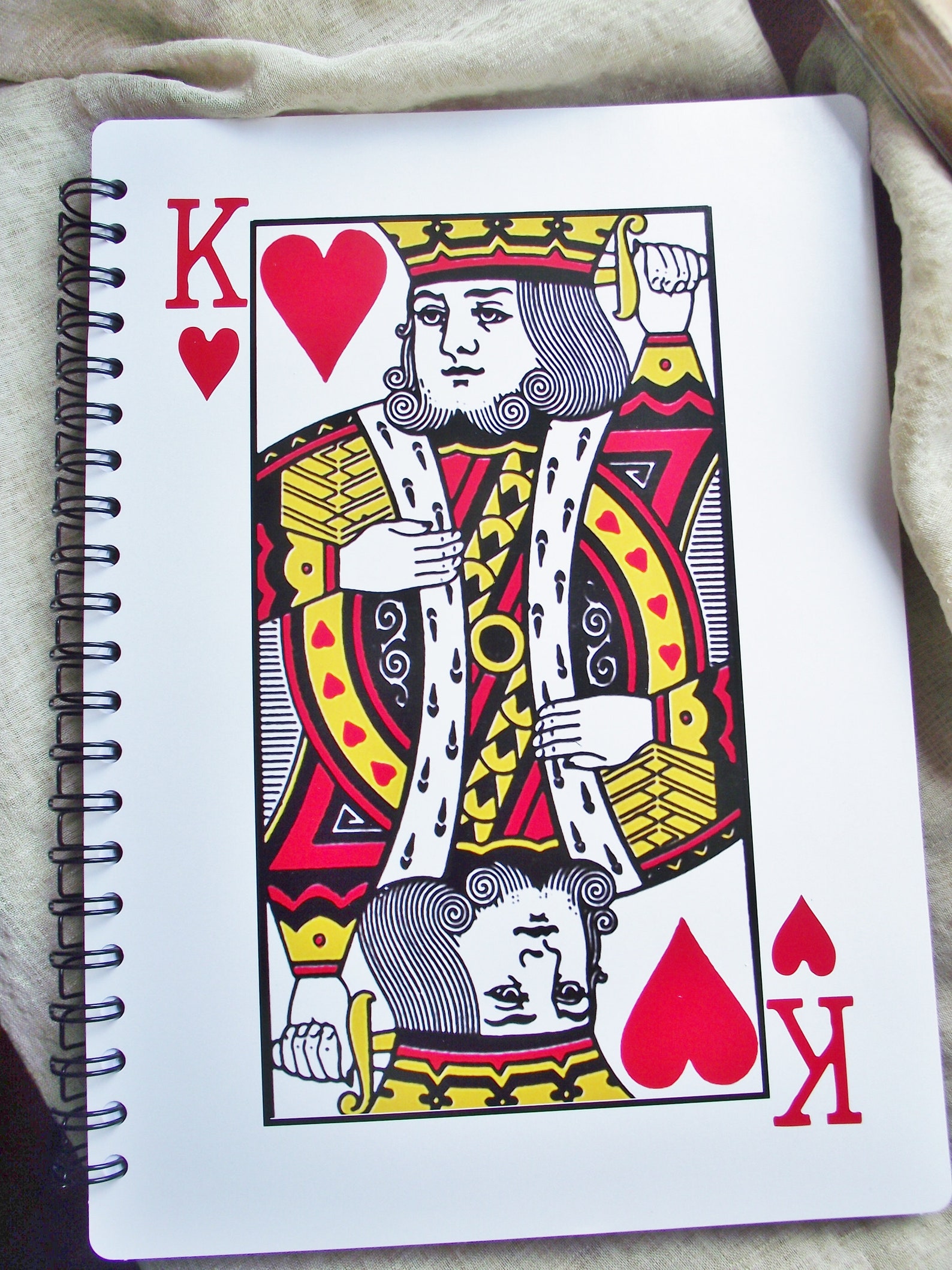 Playing Card Notebook: Handmade Blank Journal, Game Night Scorekeeper ...