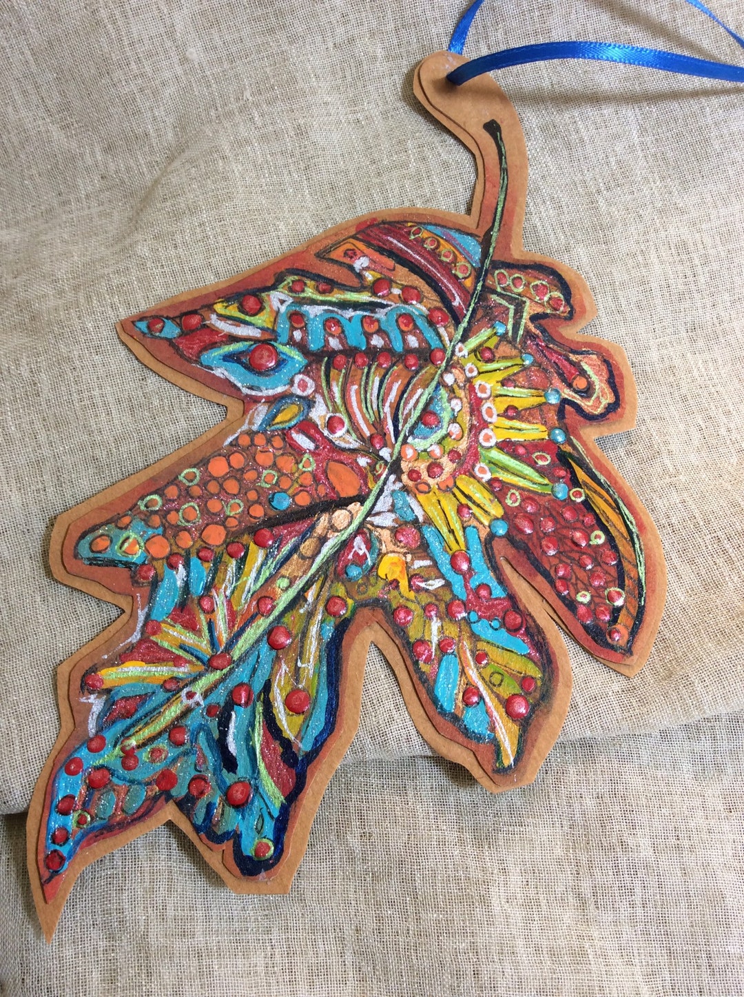 Autumn Gift Tag, Oak Leaf Ornament, Thanksgiving Hostess Gift, Wine ...