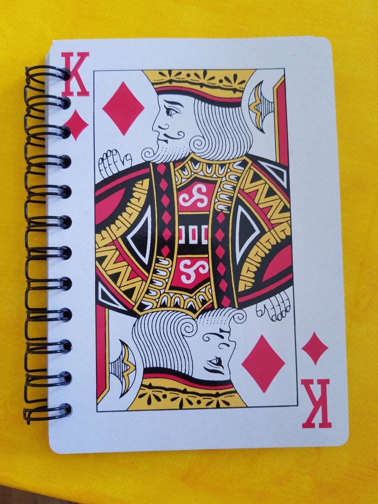 Playing Card Notebook: Handmade Blank Journal, Game Night Scorekeeper ...