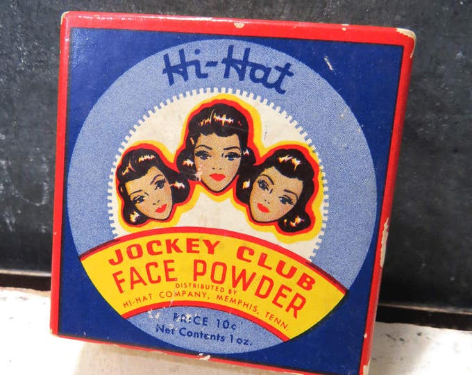 Vintage Hi-hat Jockey Club Face Powder, Sealed, Full Box, Black ...
