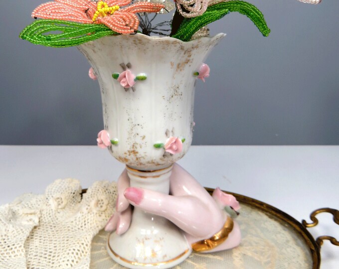 Napco Hand Flower Vase Porcelain Applied Raised Pink Roses - Etsy