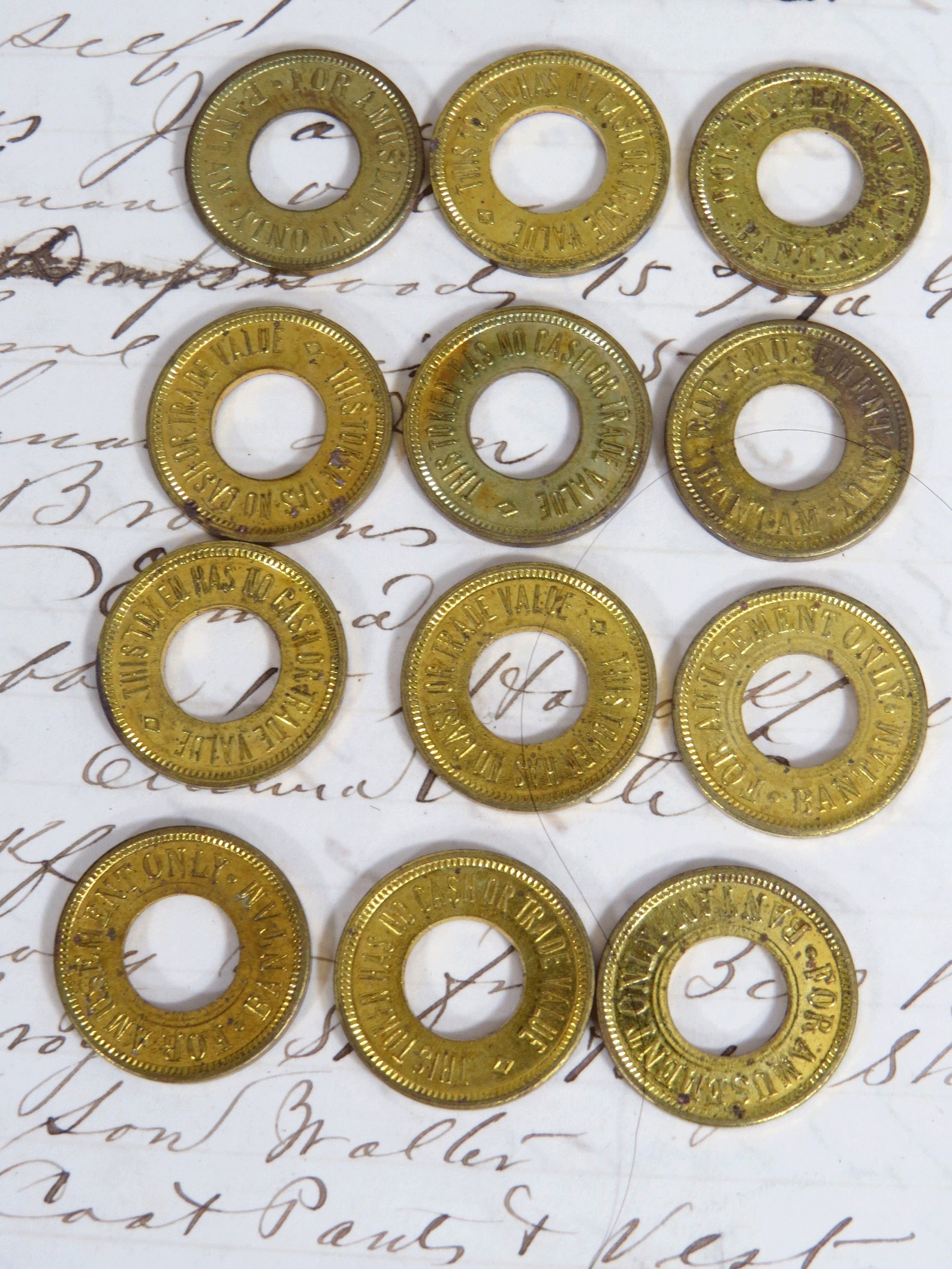 Vintage Brass Tokens Arcade Amusement Set of 20 Bantam Slot - Etsy