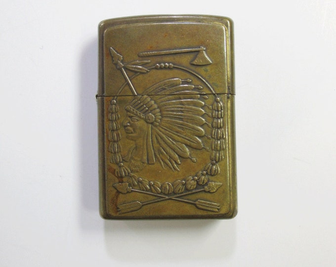 Vintage Indian Chief Zippo Lighter - Brass - Tobacciana Collectible - Etsy
