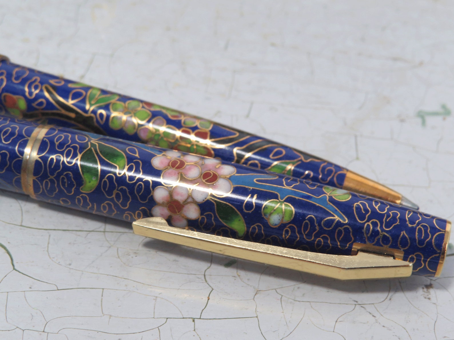 Golden Star Cloisonne Fountain Pen & Ballpoint Pen Set New | Etsy