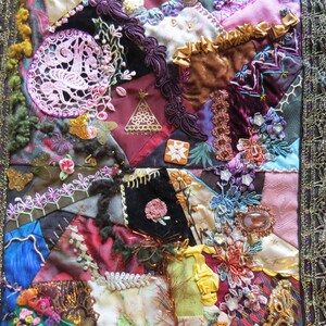 Crazy Quilt Table Runner Hand Embroidery Beadwork - Etsy