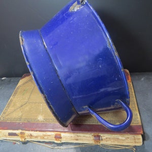 Vintage Cobalt Blue Enamel Kitchen Colander Strainer Kitchenalia - Etsy
