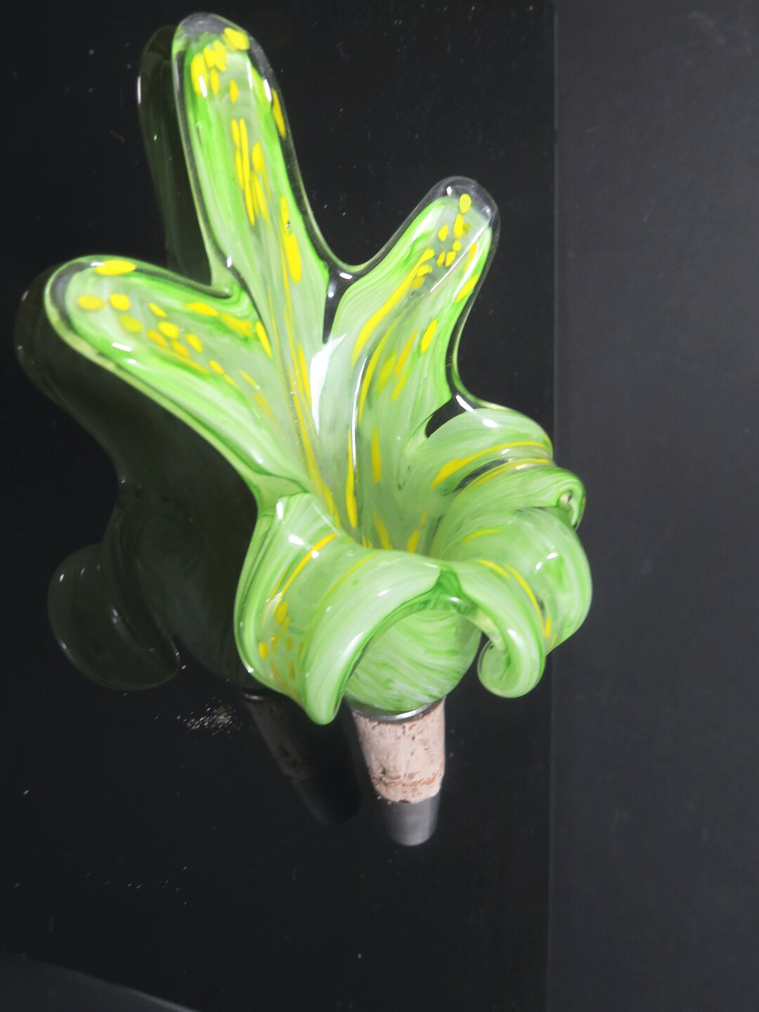 Vintage Art Glass Flower Vase Hand-blown Epergne Horn Trumpet Design ...