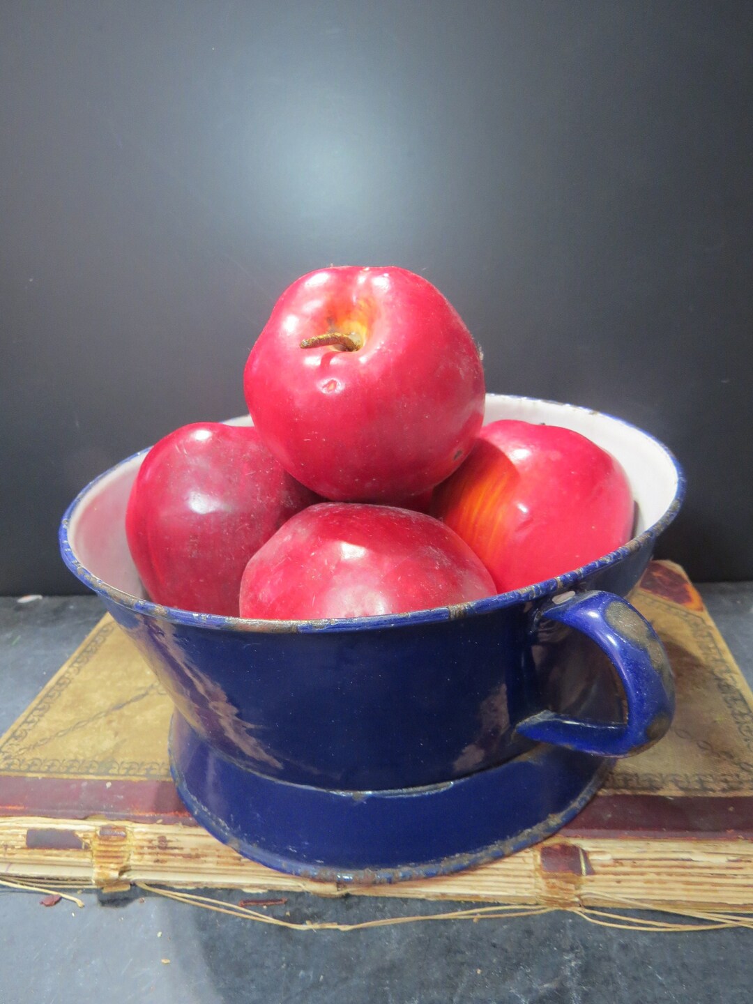 Vintage Cobalt Blue Enamel Kitchen Colander Strainer Kitchenalia - Etsy