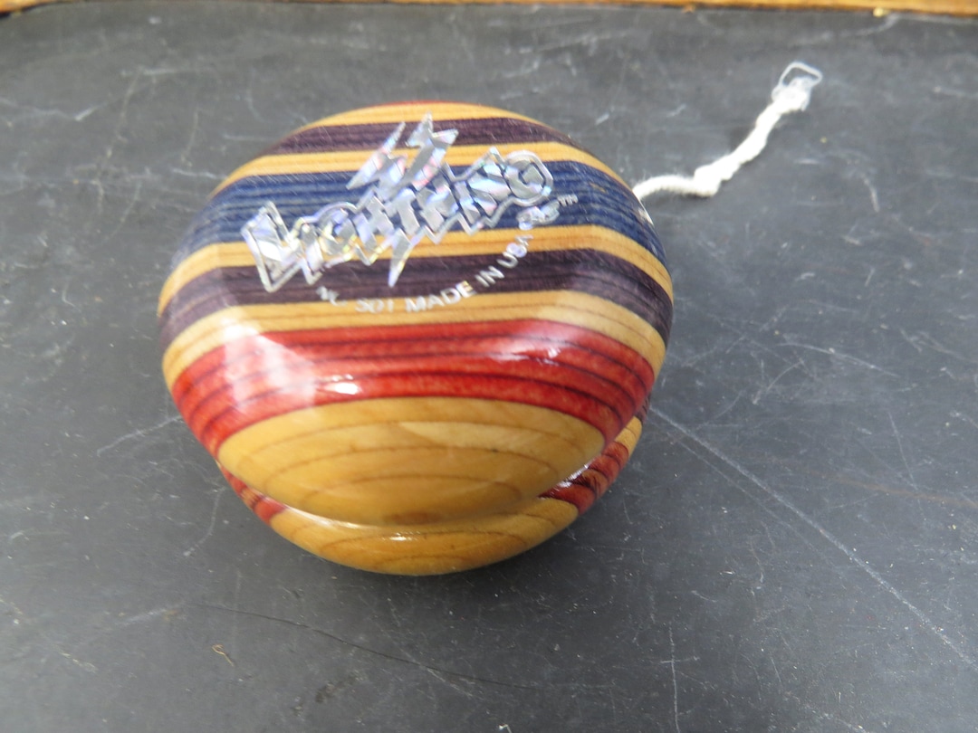 Vintage BC Lightning Yoyo Striped Child's Toy - Etsy