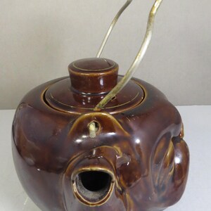 Vintage Bulldog Redware Pottery Teapot Lid & Wire Handle RELCO Japan - Etsy