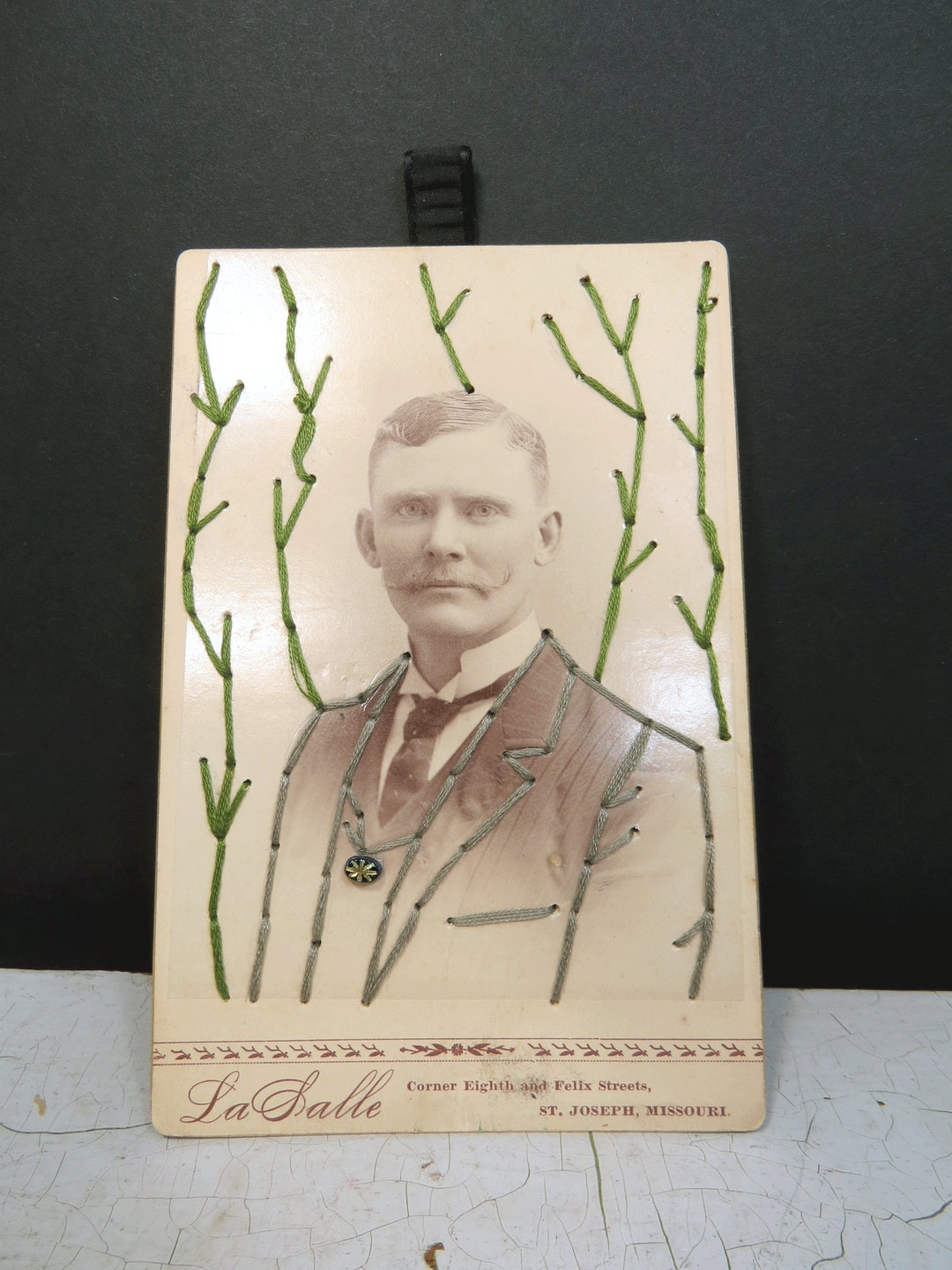 Vintage Man Cabinet Card Photo Embroidery Embellishment Father's Day ...