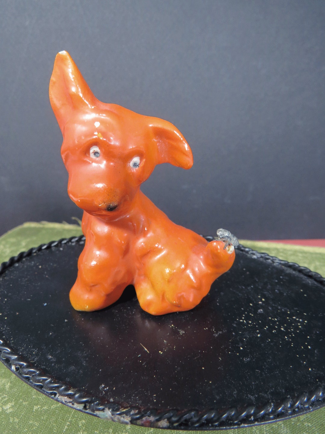 Vintage Goebel Dog With Fly on Tail Figurine Scottie Scottish Terrier ...