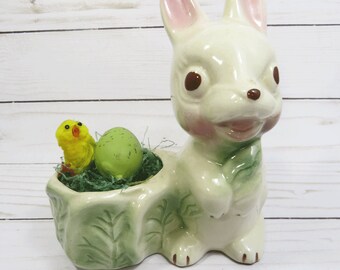 Vintage Rabbit Planter | Etsy