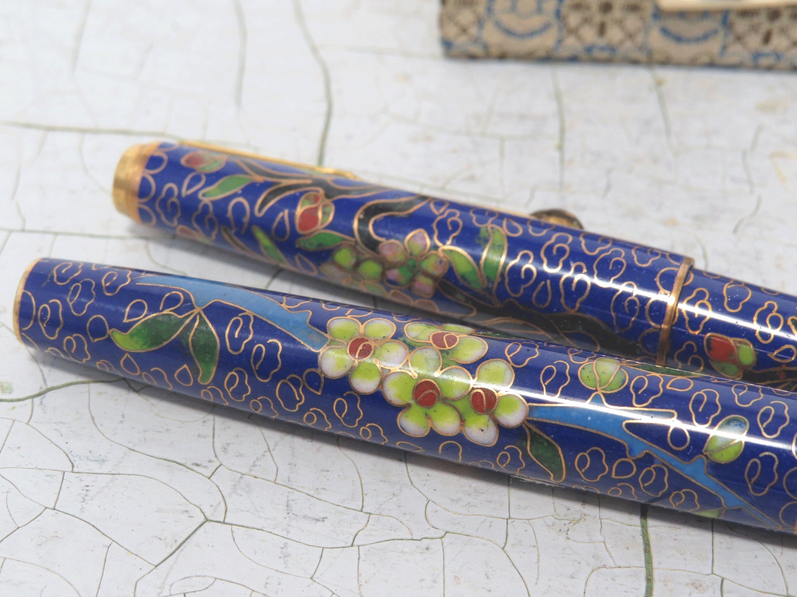 Golden Star Cloisonne Fountain Pen & Ballpoint Pen Set New | Etsy