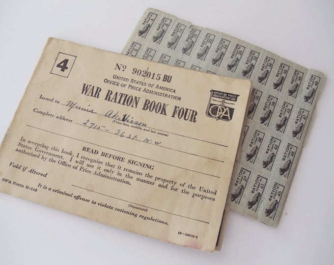 Vintage War Ration Book 4 With Original Stamps - 1940s - WWII ...